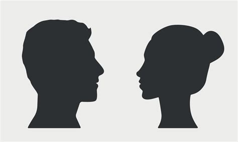 Vista De Perfil De Silueta De Hombre Y Mujer Avatar Icono Vector