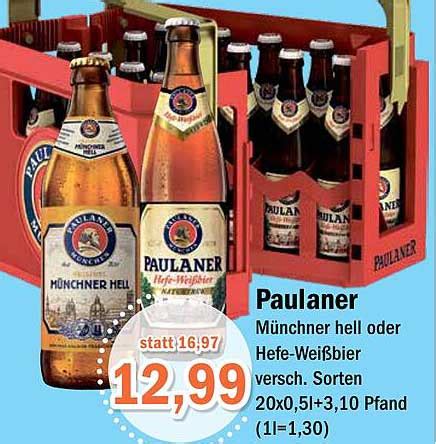 Paulaner Münchner Hell Oder Hefe weißbier Angebot bei Aktiv Irma