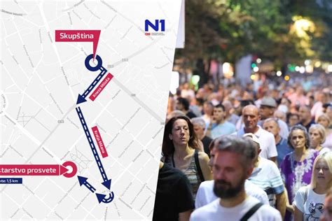 MAPA Ruta 18 Protesta Protiv Nasilja U Beogradu