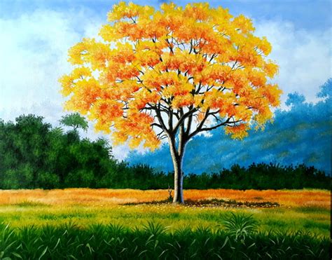 Quadro de Paisagem Ipê Elo7 Produtos Especiais Quadros de