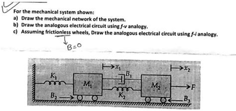 SOLVED For The Mechanical System Shown Draw The Mechanical Network Of