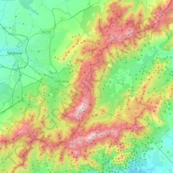 Mapa topográfico Parque Nacional de la Sierra de Guadarrama altitud