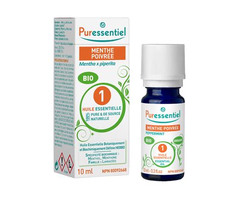 Huile essentielle menthe poivrée bio 10 ml Puressentiel Huiles