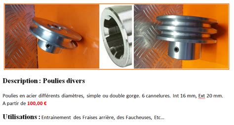 Poulies Motoculteurs ISEKI