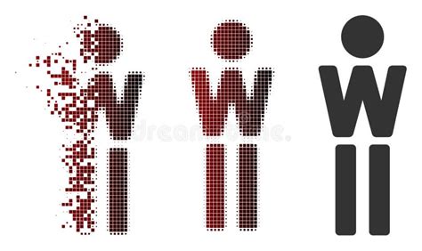 Disappearing Pixel Halftone Woman Icon Stock Vector Illustration Of