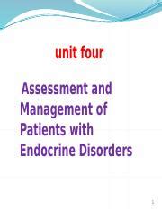 Endocrine Disorder Pptx Unit Four Assessment And Management Of