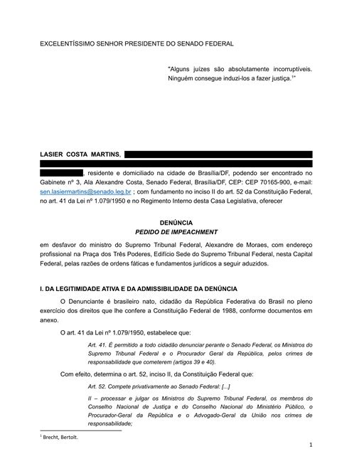 Pedido De Impeachment Alexandre De Moraes C3 T 220921 182759 Pdf DocDroid