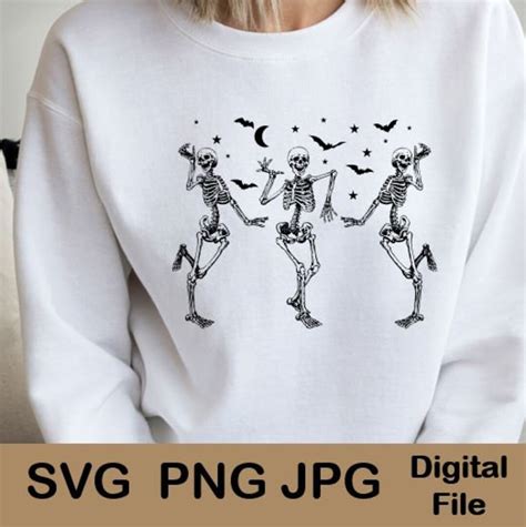 Dancing Skeletons Halloween Svg Skeletons Halloween Svg Etsy