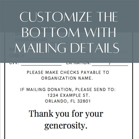 Custom Printable Donation Card For Nonprofit Fundraiser Etsy