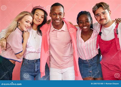 Smiling Mixed Race Group Of People In Studio Stock Photo Image Of