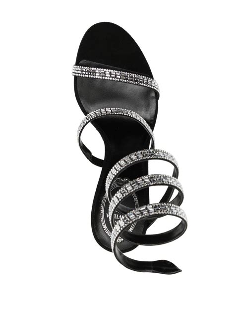 René Caovilla crystal embellished wraparound style Sandals Farfetch