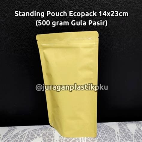 Jual Kemasan Standing Pouch FULL ECOPACK 14x23 Cm Ziplock Kraft