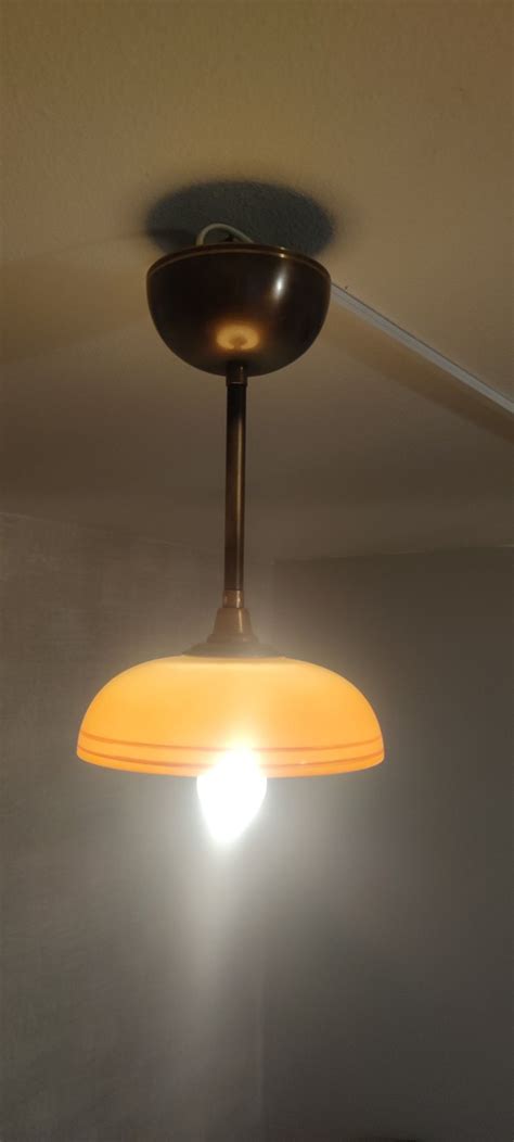Art deco Taklampa lampa funkis glas och krom Köp på Tradera