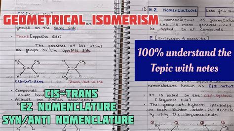 Nomenclature Of Geometrical Isomers Cis Trans EZ Syn And Anti System