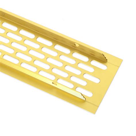 Kratka wentylacyjna meblowa 80x480 mm złoty mat Fitberg