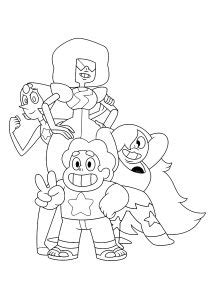 Páginas de Steven Universe para colorir para crianças Grátis para