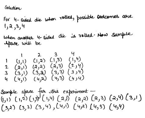 [solved] an experiment is performed where a 4 sided die is rolled and then course hero