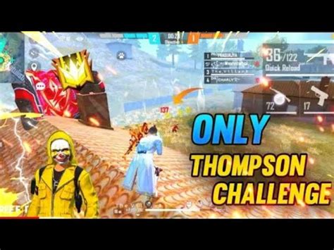 Only Thompson Gun Challenge In Clash Squad Rank Op Kills By Sk Anand