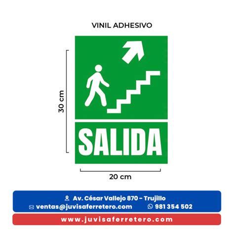 SEÑAL EVACUACIÓN SALIDA ESCALERA ARRIBA DERECHA VINIL ADHESIVO 20X30