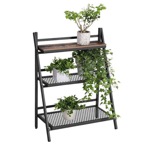 VASAGLE Standregal Blumenregal Pflanzenregal Mit Metallrahmen