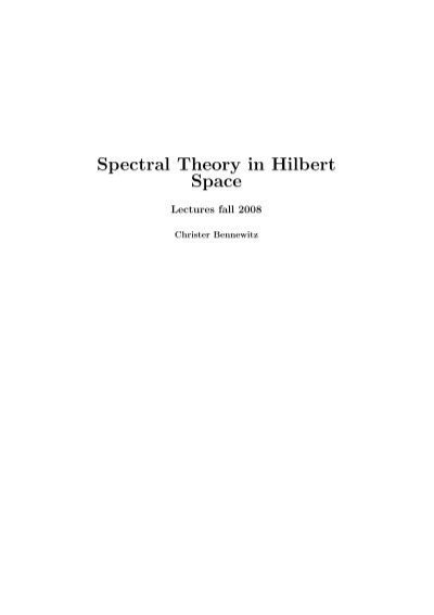 spectral theory in hilbert space