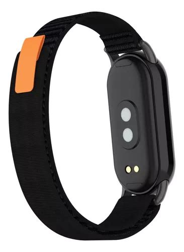 Pulseira Para Xiaomi Smart Mi Band 8 De Nylon Fecho Velcro Cor Preto