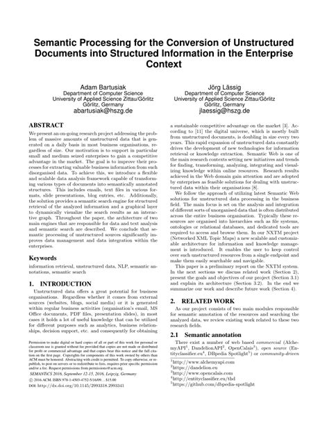 pdf semantic processing for the conversion of unstructured documents into structured
