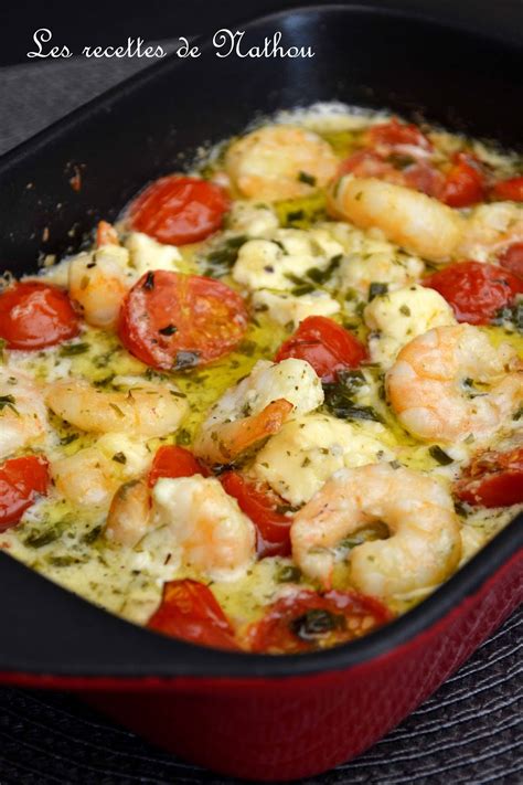 Ma cuisine au fil de mes idées Scampis à l ail feta et tomates