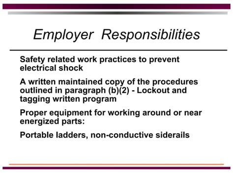 Electrical Safety Related Work Pratices Ppt