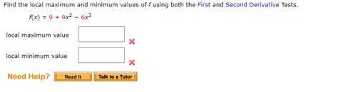 solved find the local maximum and minimum values of f using