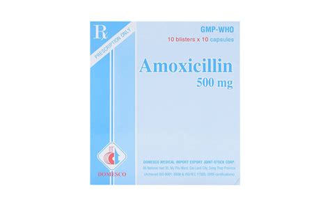 Thuốc Amoxicillin 500Mg Domesco Điều Trị Các Bệnh Nhiễm Khuẩn Hộp 10
