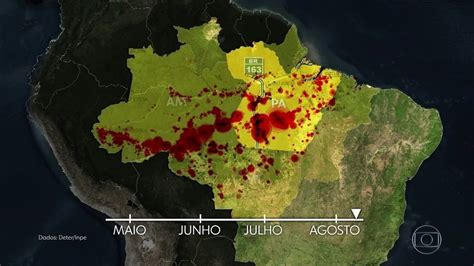 Satélites da Nasa mostram que maioria das queimadas na Amazônia tem