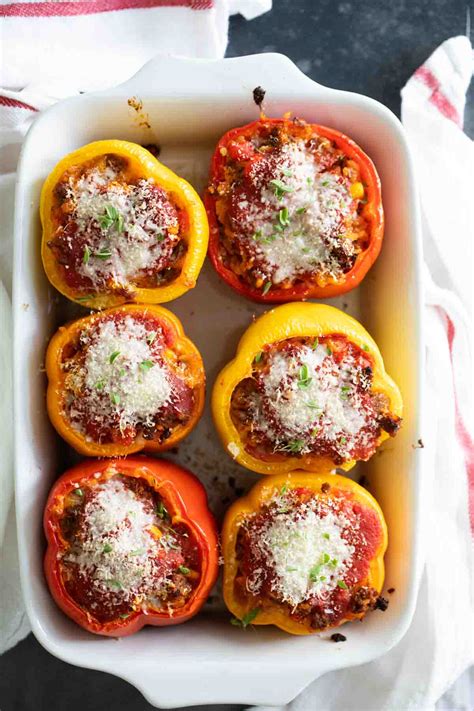 Stuffed Bell Peppers With Ground Beef Taste And Tell