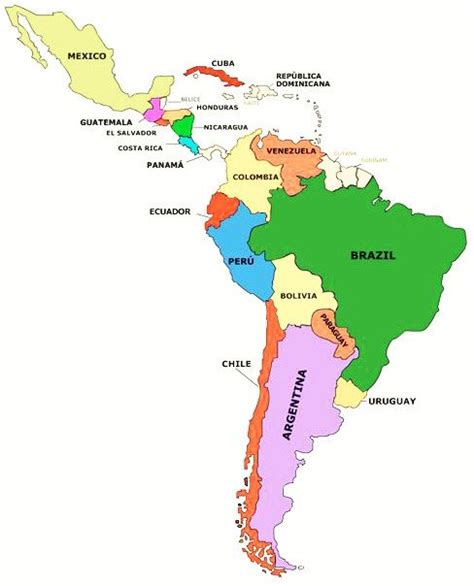 Mapa De Latinoamerica Paises Cary Marthe