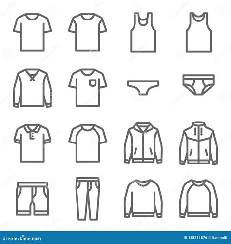 Clothes Vector Line Icon Set Contains Such Icons As Underwear T Shirt