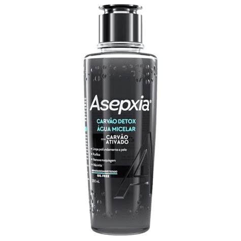 Agua Micelar Detox Limpeza Profunda Carvao Ativado Asepxia 200ml