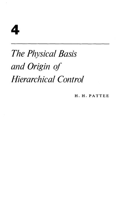 pdf the physical basis and origin of hierarchical control