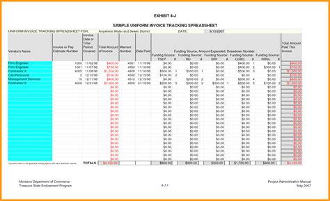 Invoice Tracking Spreadsheet Template Colorium Laboratorium Inside