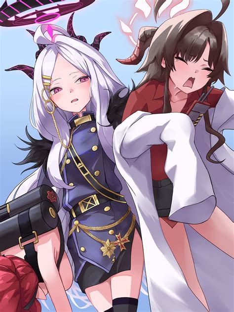 Hina Kasumi And Megu Blue Archive Drawn By Noomaru Nomorepeople