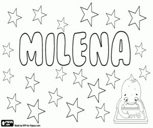 Milena Nombre Femenino Para Colorear Pintar E Imprimir