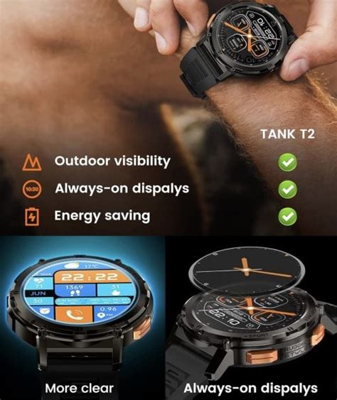 TESOFIT Tank T2 Smartwatch mit 1 43 AMOLED Display für 56 99 statt 110