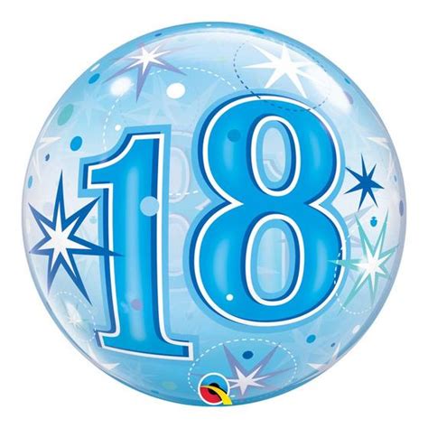 Balão bubble aniversário 18 explosão de estrelas e brilho azul 22