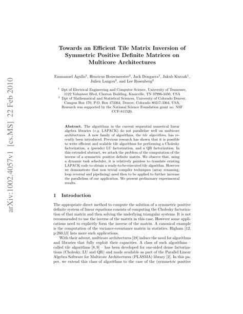 pdf towards an efficient tile matrix inversion of symmetric positive definite matrices on