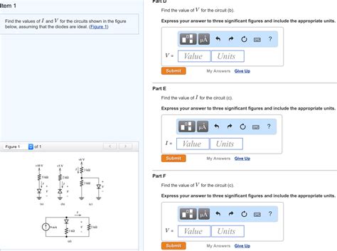 Solved Item 1 Find The Values Of I And V For The Circuits Chegg