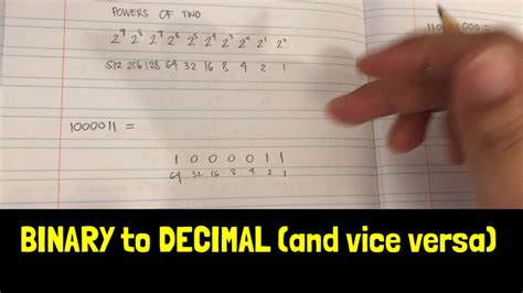 how to convert binary to decimal and decimal to binary youtube
