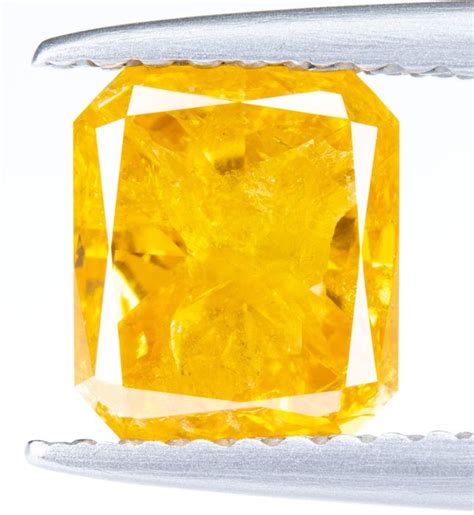 Diamond 1 53 Ct Natural Fancy Intense Orange Yellow Catawiki