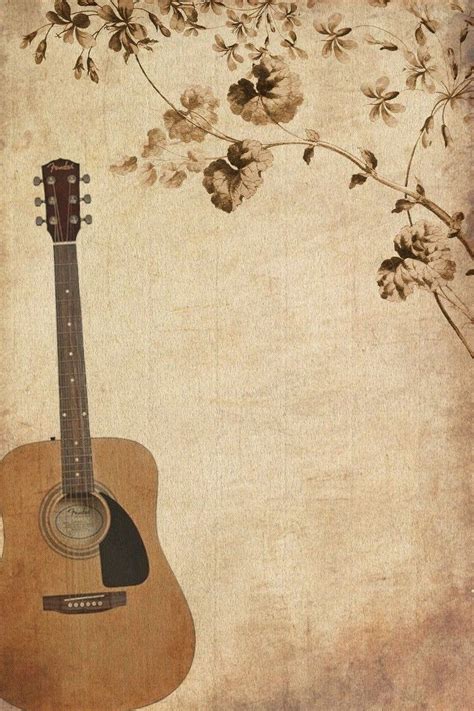 Vintage violão Cartazes cristãos Culto de missoes Papel de parede