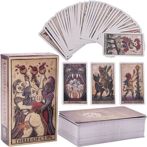 FYDZBSL Tarot Divinatoire Tarot Lune Maléfique Rider Waite Jeu de Tarot
