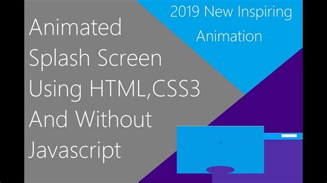 splash screen 2019 using html css no javascript youtube