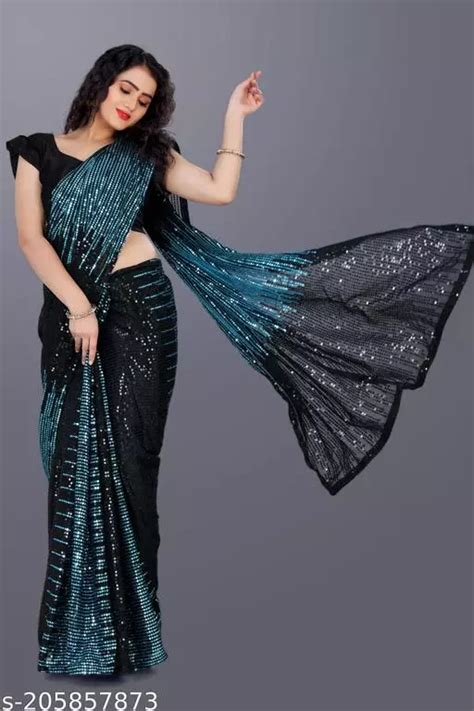 Beautiful Georgette Heavy Fancy Color Full Sequence Work Saree With